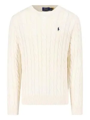 Polo Ralph Lauren Cable Knit Crewneck Sweater - Cream