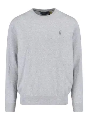 Polo Ralph Lauren 100% Cotton Cable Knit Crewneck Sweater - Grey