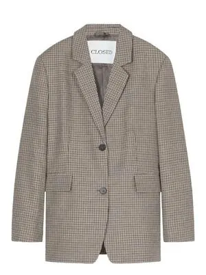 Closed Wool Single-breasted Blazer Jacket - Beige