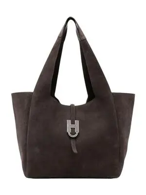 Hogan Trend Leather Tote Bag - Brown