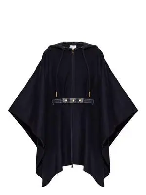Moncler Wool Hooded Cape - Blue