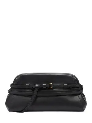 Moschino Tie Me Leather Clutch - Black