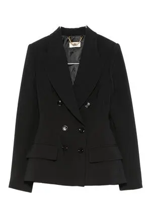Elisabetta Franchi Double-breasted Jacket - Black