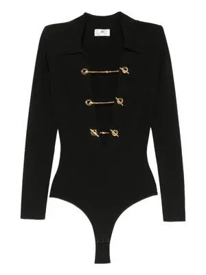 ELISABETTA FRANCHI Elisabetta Franchi Long-Sleeve Cut-Out Bodysuit With Chain Detail