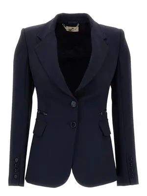 Elisabetta Franchi Single-breasted Blazer Jacket - Blue