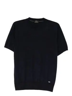 Brioni Cashmere And Silk Blend T-shirt - Blue