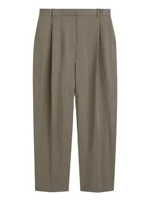 Cos Fluid Pleated Straight-leg Pants - Beige