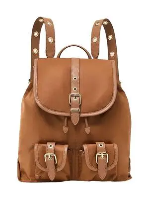 Maje Miss M Nylon & Leather Backpack - Camel
