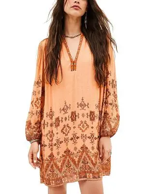 Ba&sh Zola Long Sleeve Tunic Dress - Orange