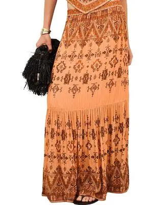 Ba&sh Jupe Zaya Maxi Skirt - Orange