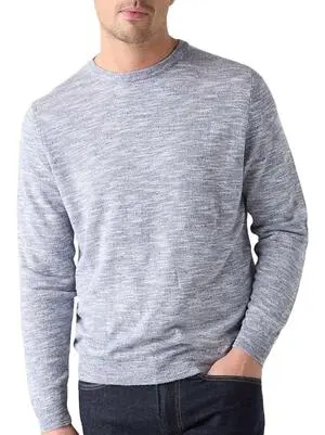 Robert Talbott Robbins Linen Silk Crewneck Sweater - Blue