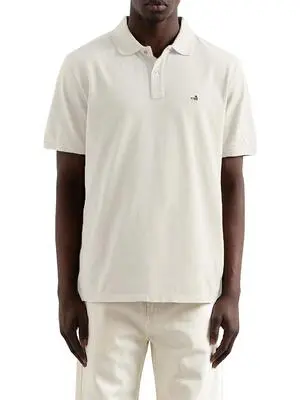 EDMMOND STUDIOS Duck Logo Pique Polo Shirt - Plain Off White