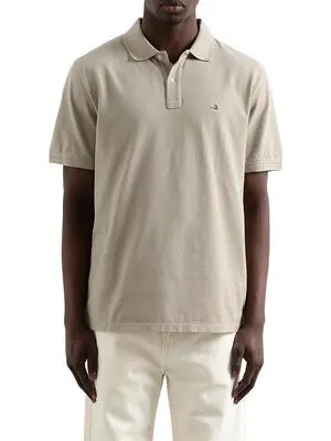 EDMMOND STUDIOS Duck Logo Pique Polo Shirt - Plain Taupe