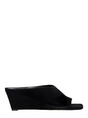 Sandro Leia Suede Wedge Sandals - Black