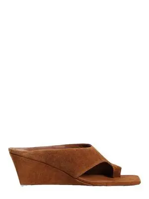 Sandro Leia Suede Wedge Sandals - Brown