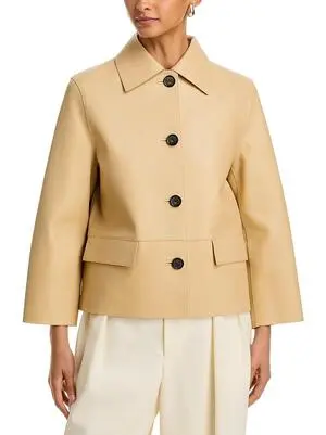 TOTEME Bonded Leather Jacket - Chai