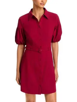 Cinq À Sept Norel Button Front Mini Dress - Berrywine