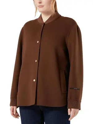 Marina Rinaldi Wool Blend Knit Shirt - Biscuit