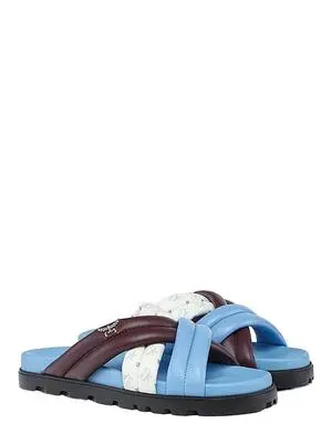 Mcm Monogram Cross Sandals In Lamb Leather - Winetasting
