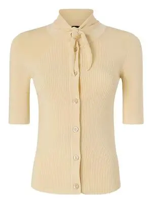 PINKO Coperto Tie Neck Button Front Top