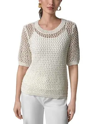 DONNA KARAN WEEKEND Donna Karan Open Stitch Sweater - Cream