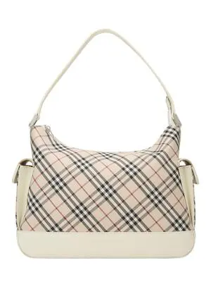 Burberry House Check Jacquard Hobo - White