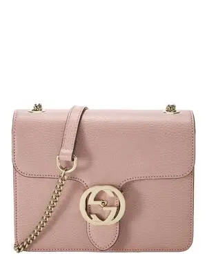 Gucci Leather Interlocking Crossbody - Pink