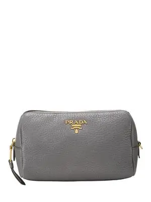 PRADA Grey Vitello Daino Pouch