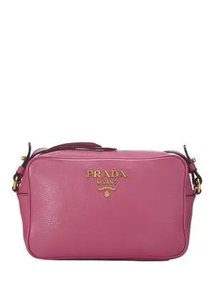 Prada Vitello Daino Camera Crossbody Bag - Pink