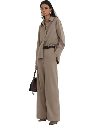 REISS Adie Wool-blend Long-sleeve Shirt - Neutral