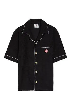 Casablanca Logo-monogrammed Terry Shirt - Black