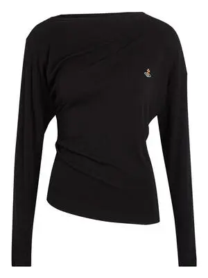 VIVIENNE WESTWOOD Asymmetric Long-sleeve Knit Top - Black