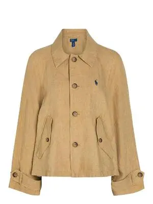 Polo Ralph Lauren Embroidered Linen Oveshirt - Brown