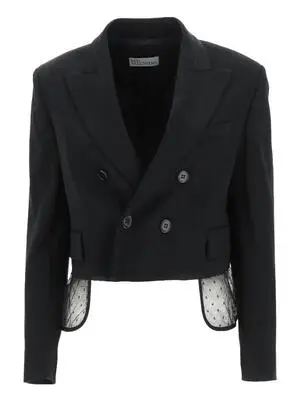 Red Valentino Double-breasted Short Suit Coat - Black