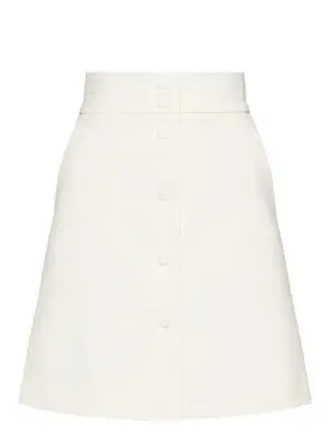 Red Valentino A-line Logo Quilted Skirt - White