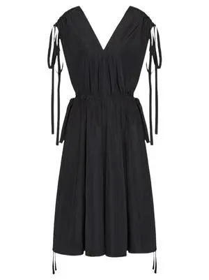 Red Valentino V-neck Lace Detail Dress - Black