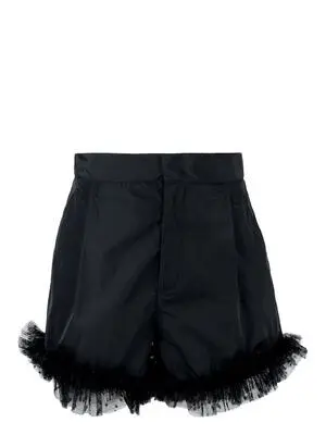 Red Valentino Ruffled Tulle Shorts - Black