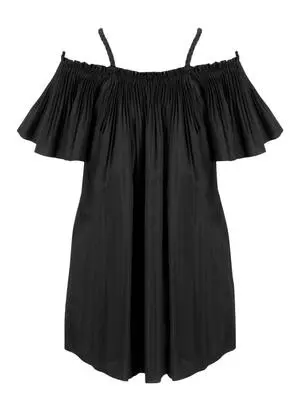 Red Valentino Pleated Shoulder Blouse - Black