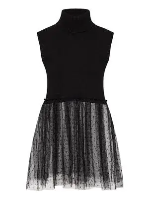 Red Valentino Mesh Tulle Knitted Pullover - Black