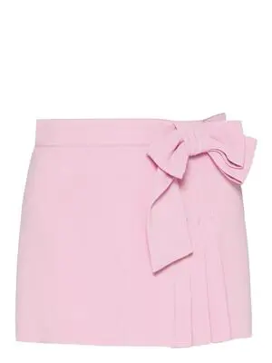 Red Valentino Bow Embellished Pleated Skorts - Pink