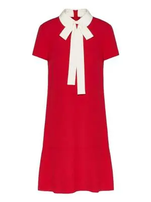 Red Valentino Bow Detail Short Sleeve Dress - Red