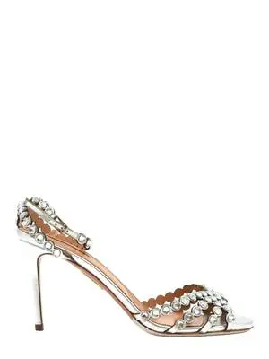 AQUAZZURA Tequila Crystal-embellished Heel Sandals - Nude