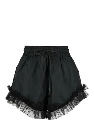 Red Valentino Ruffled Shorts - Black