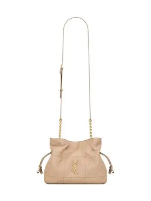 Saint Laurent Jamie Shoulder Pouch In Lambskin - Light Beige