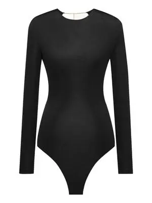 Saint Laurent Cassandre Backless Bodysuit In Jersey - Black