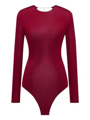 Saint Laurent Open-back Knit Bodysuit - Bordeaux