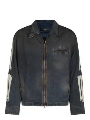 Amiri Logo Detail Denim Jacket - Black