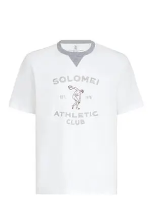 Brunello Cucinelli Cotton-jersey Crew-neck T-shirt With Print - White