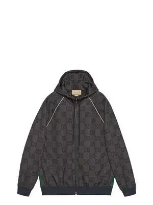 Gucci Jumbo Gg Zip Jacket With Web 'grey Dark Grey - Grey/dark Grey