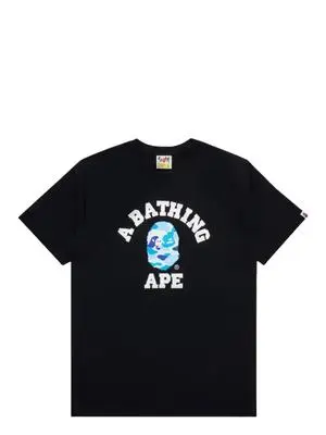 A BATHING APE Abc Camo College T-shirt 'black Blue - Black/blue